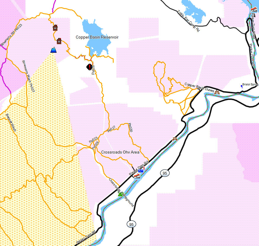 Copper Basin Dunes - California Trail Map
