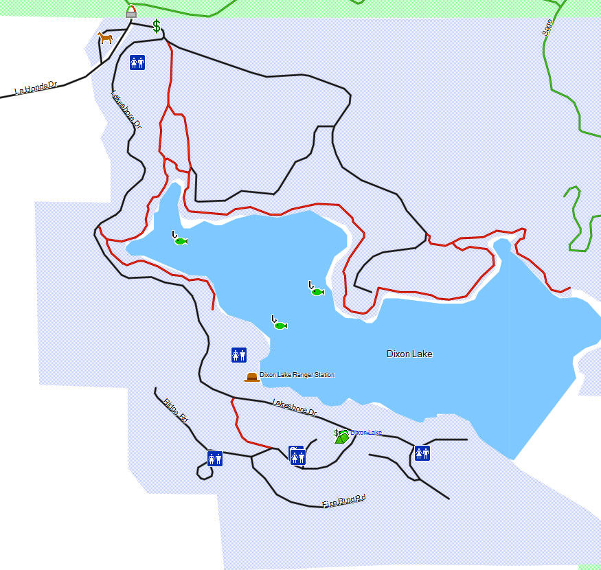 Dixon Lake - California Trail Map
