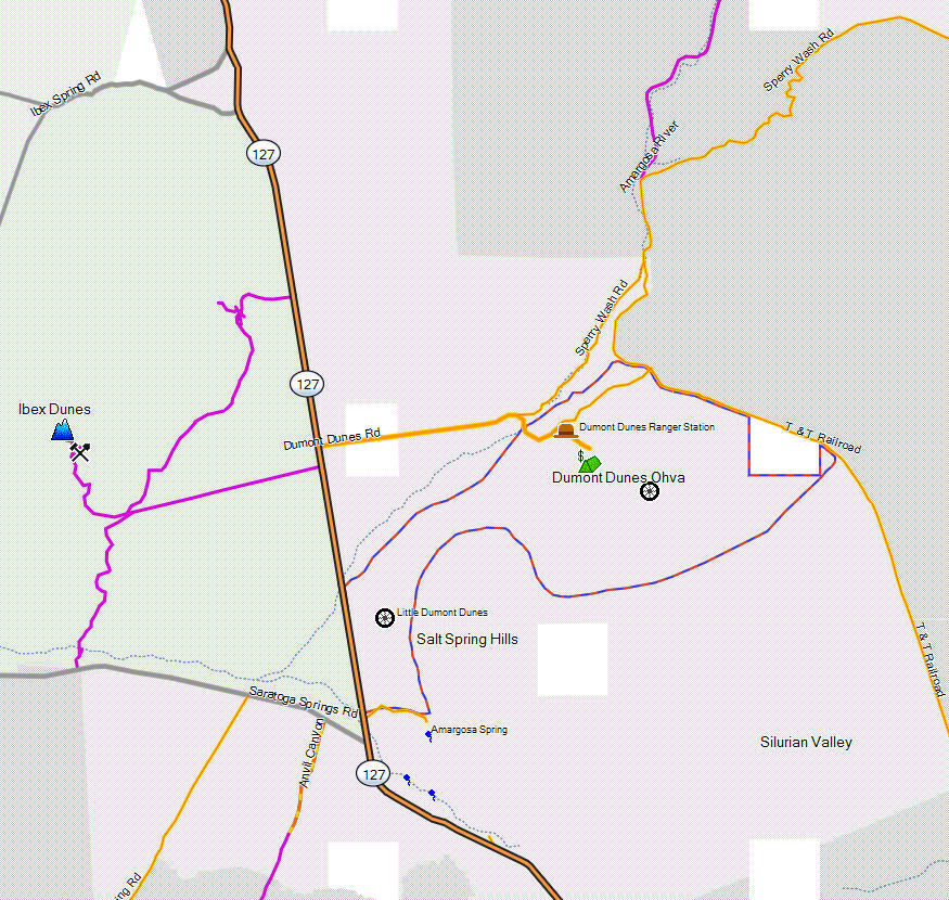 Dumont Dunes - California Trail Map