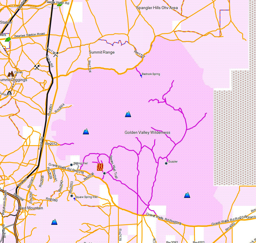 Golden Valley Wilderness - California Trail Map