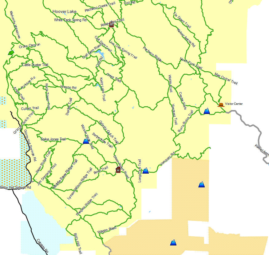Henry W. Coe State Park - California Trail Map