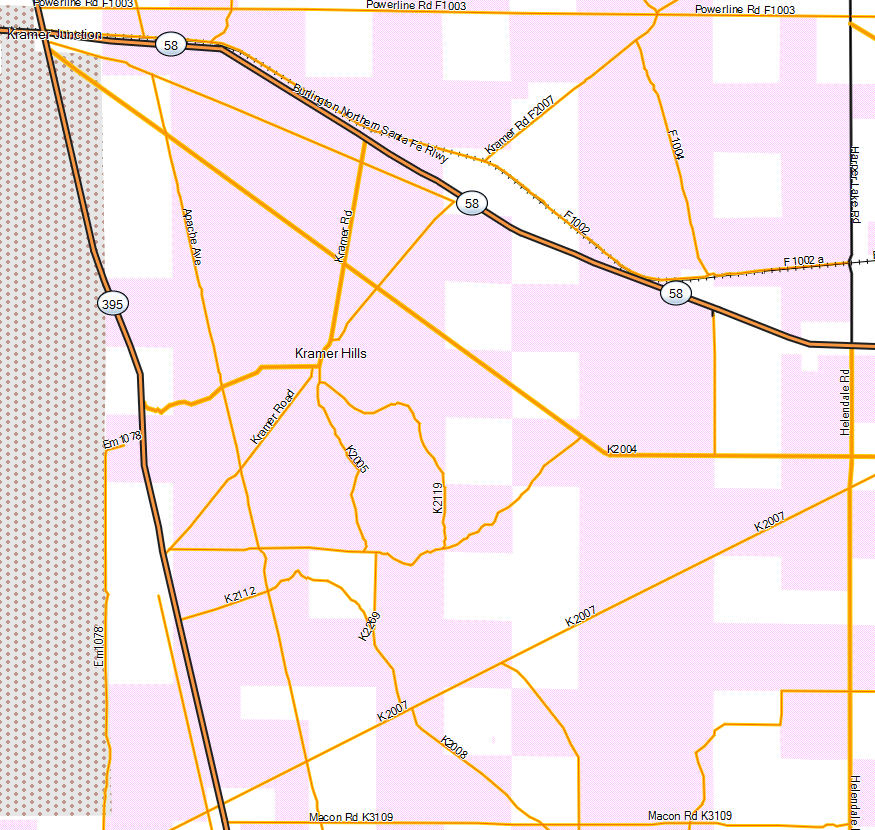 Kramer Hills and Helendale - California Trail Map