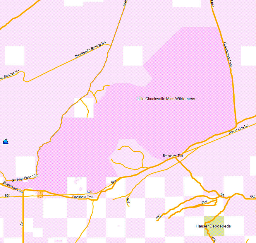 Little Chuckwalla Mountains Wilderness - California Trail Map