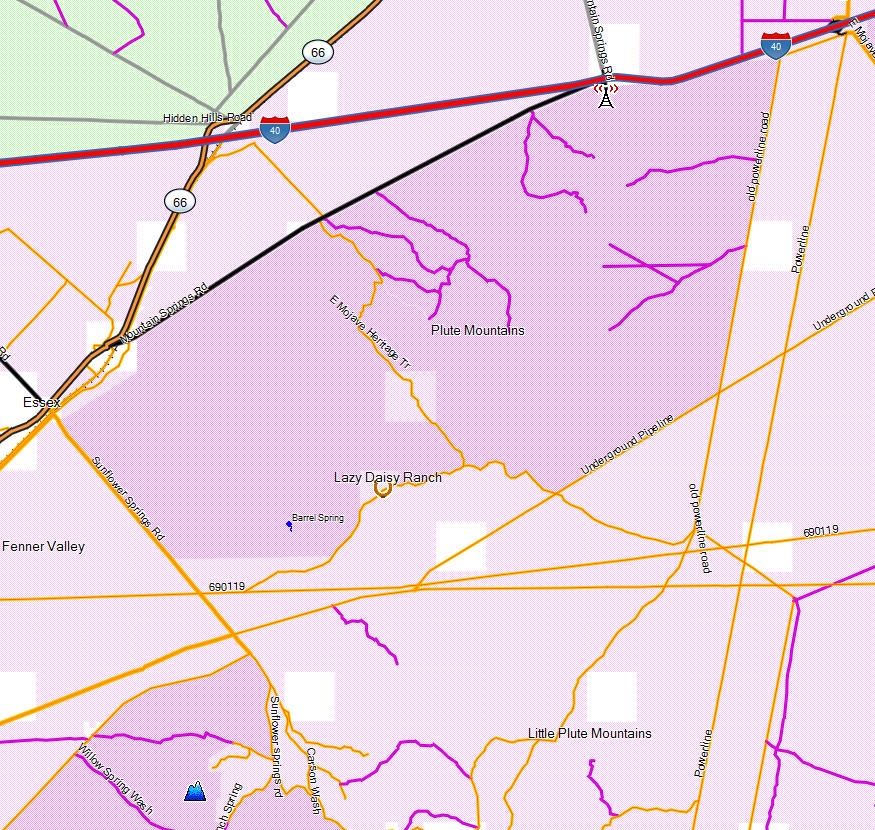 Piute Mountains Wilderness - California Trail Map