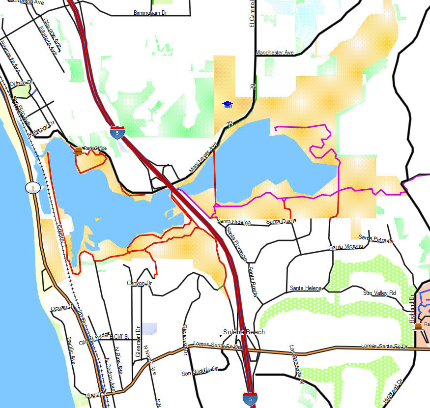 San Elijo Lagoon Ecological Reserve - California Trail Map