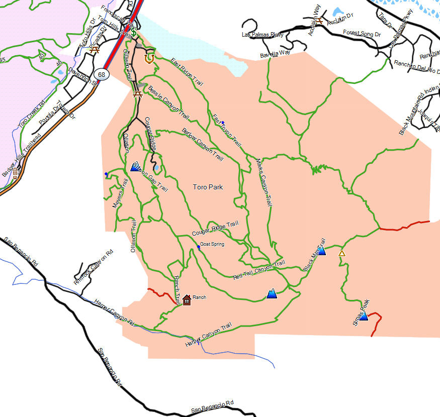 Toro Park - California Trail Map