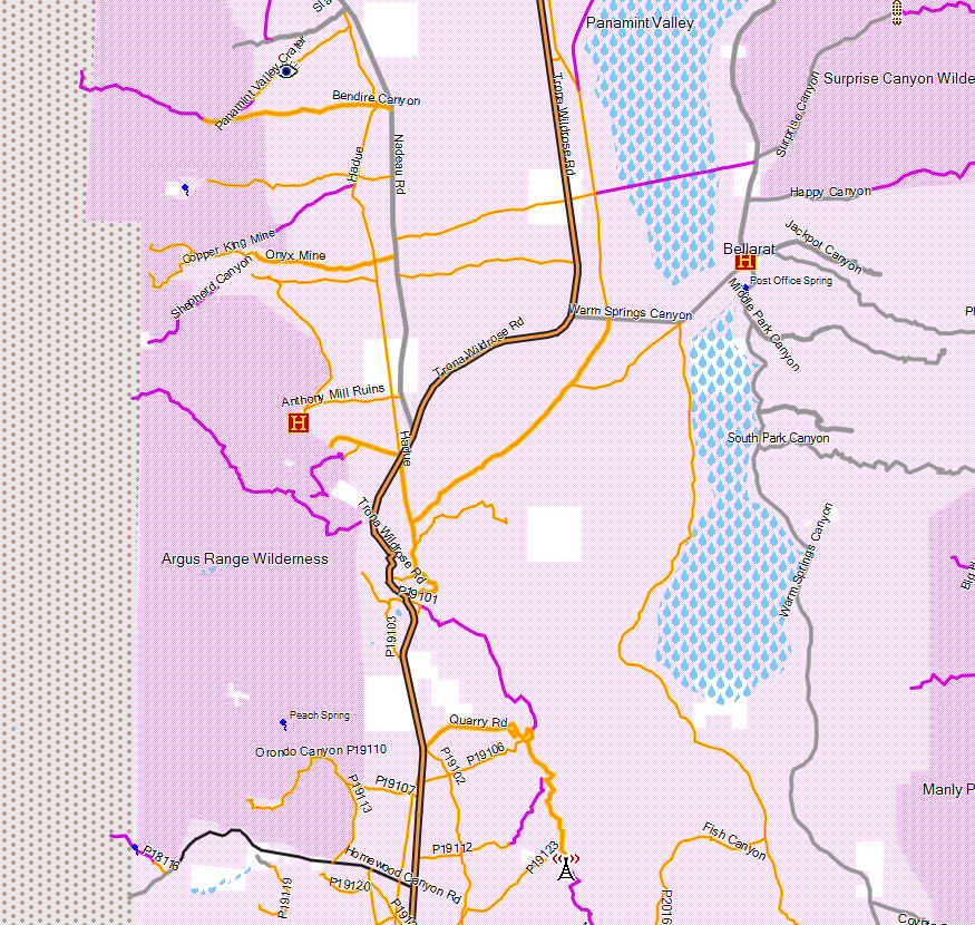 Argus Range Wilderness - California Trail Map
