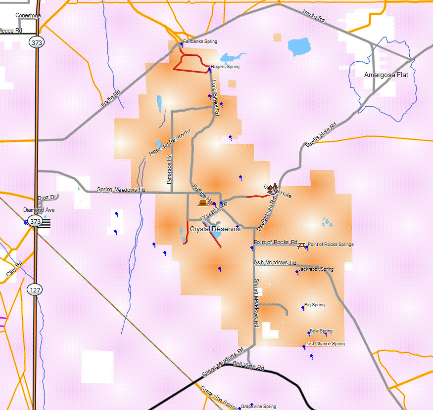 Ash Meadows National Wildlife Refuge - California Trail Map
