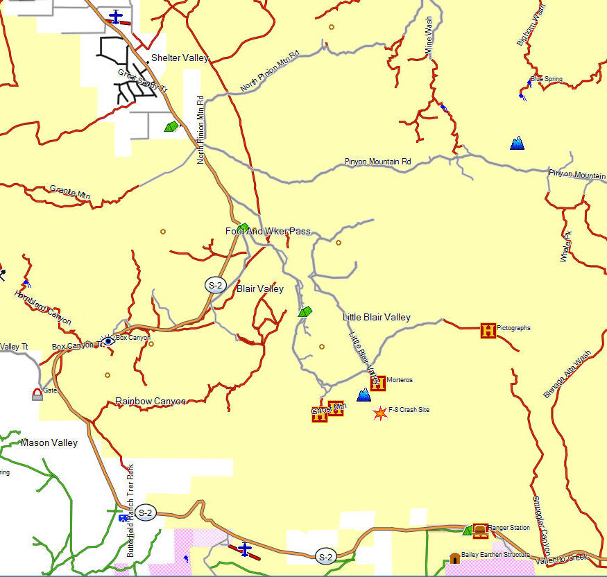 Anza-Borrego Desert SP, South - California Trail Map