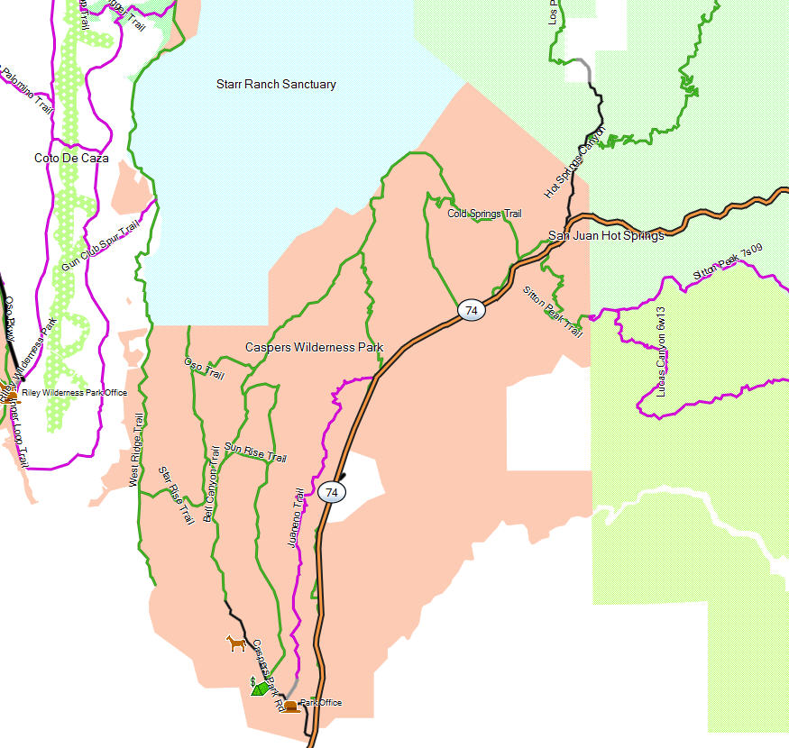 Caspers WP - California Trail Map