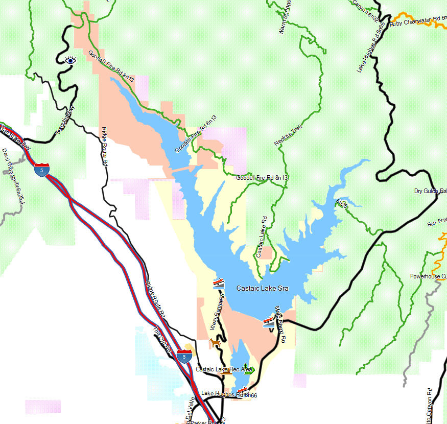 Castaic Lake SRA - California Trail Map