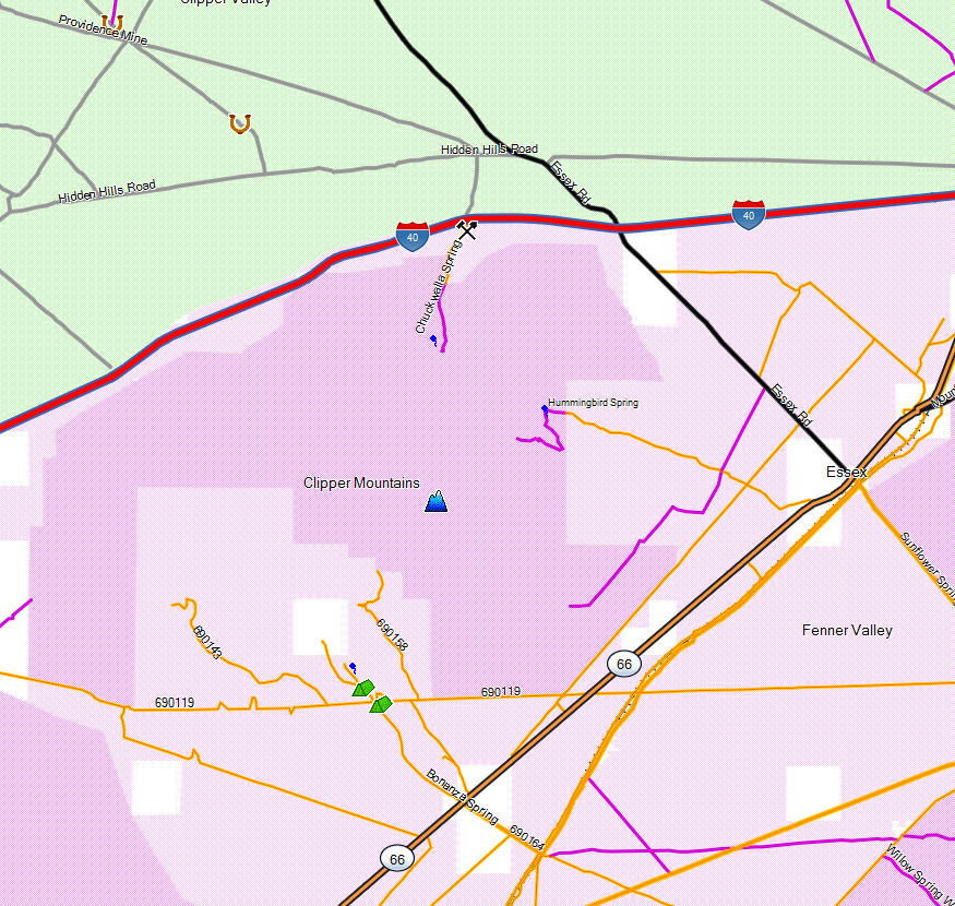 Clipper Mountain Wilderness - California Trail Map