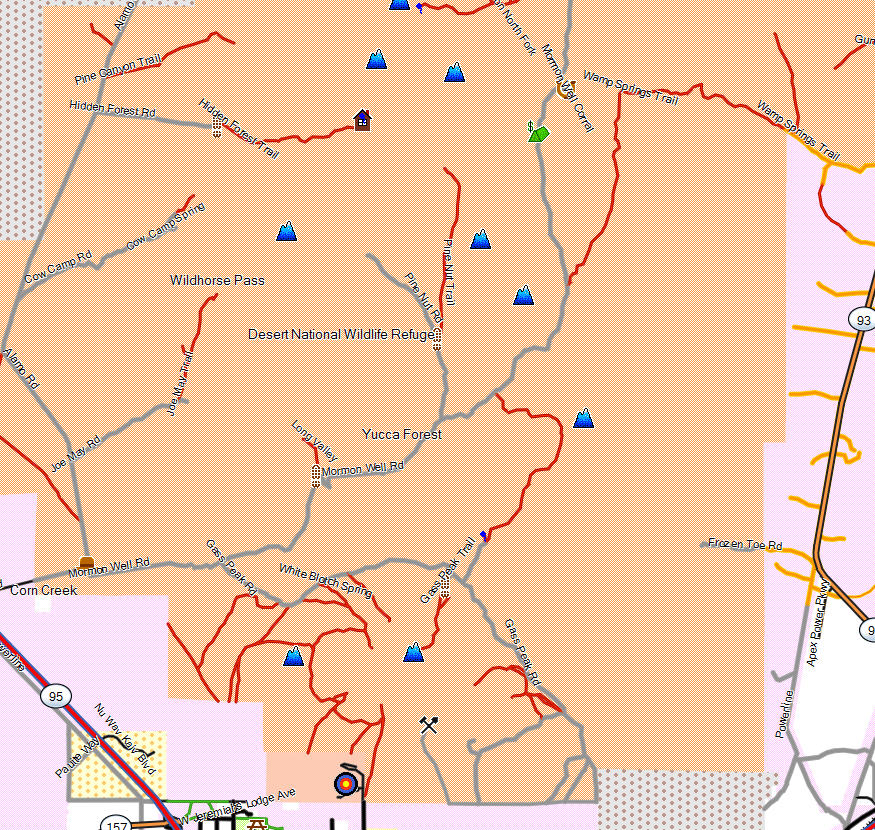 Desert National Wildlife Refuge - California Trail Map