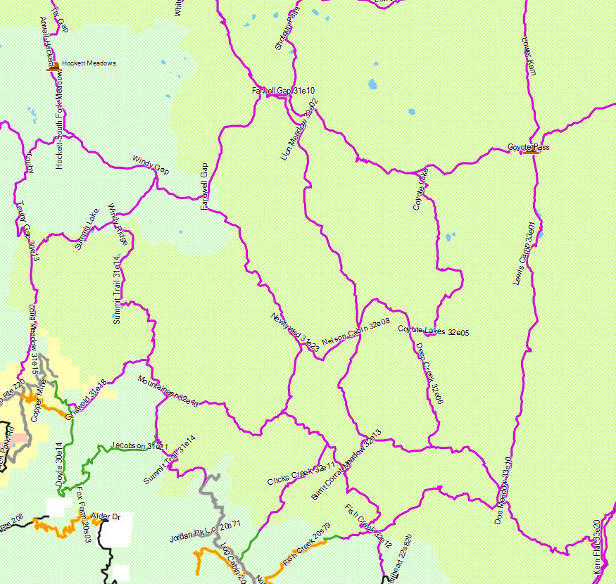 Golden Trout Wilderness - California Trail Map