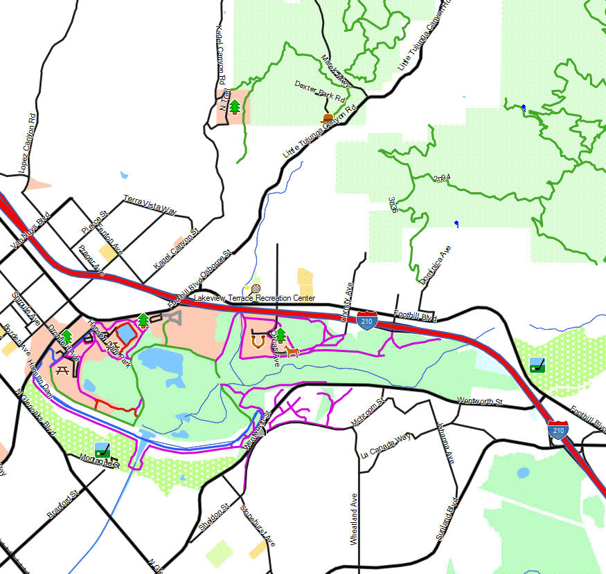 Hansen Dam Recreation Area - California Trail Map