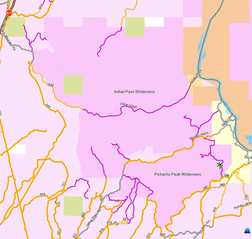 Indian Pass Wilderness - California Trail Map
