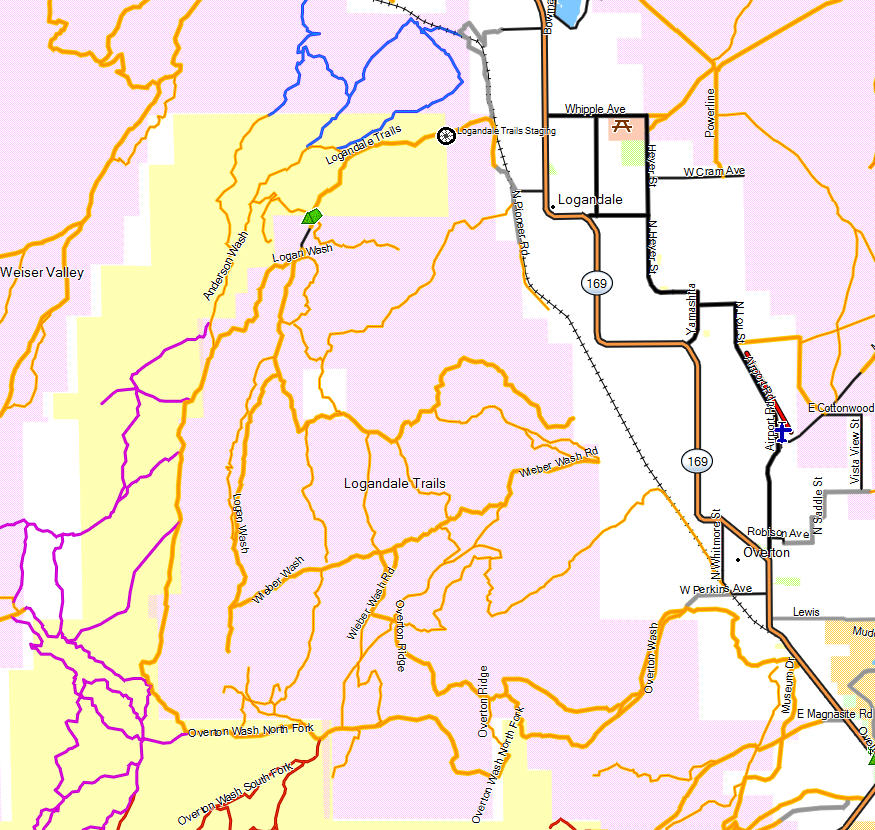 Logandale Trails - California Trail Map