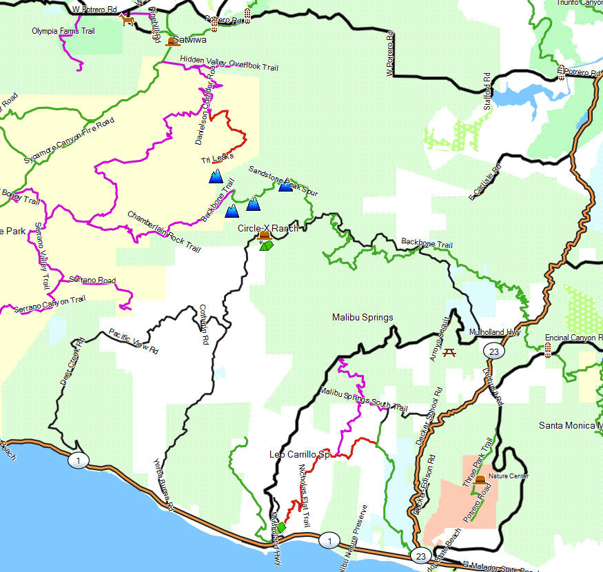 Santa Monica Mountains NRA - California Trail Map