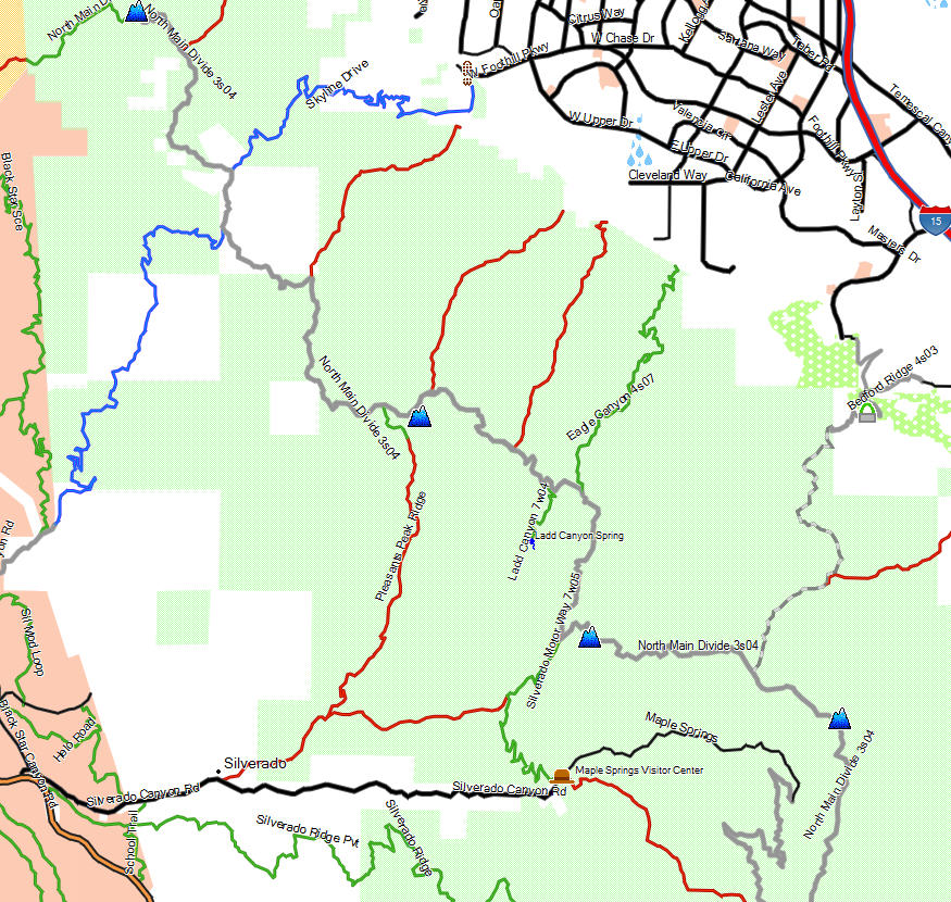 Cleveland NF, Trabuco - California Trail Map
