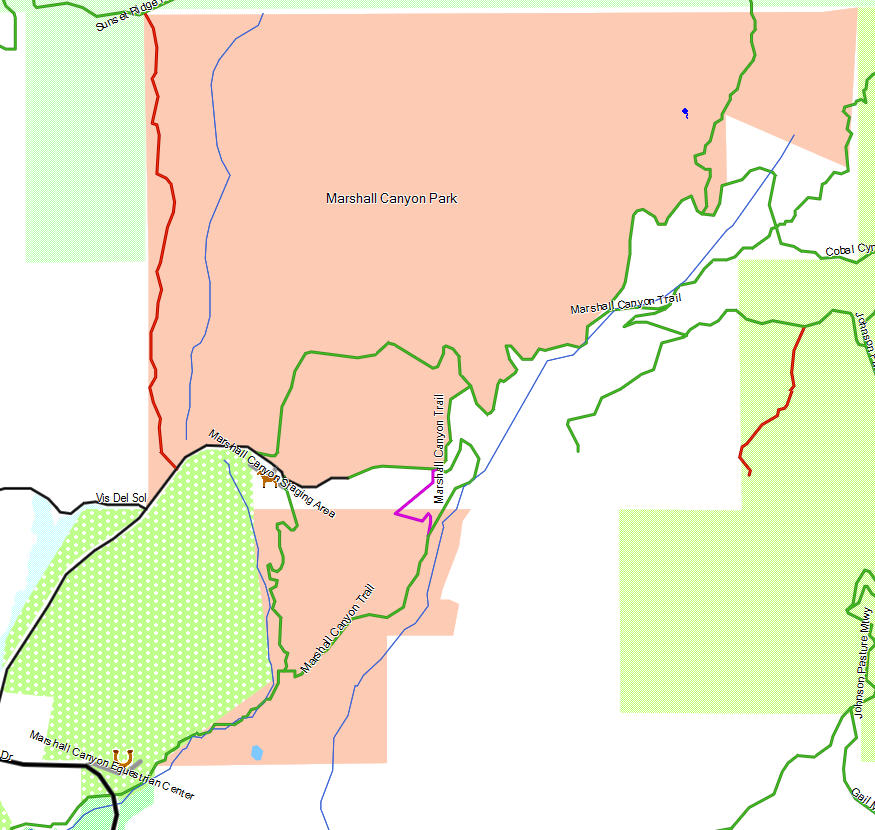 Marshall Canyon - California Trail Map