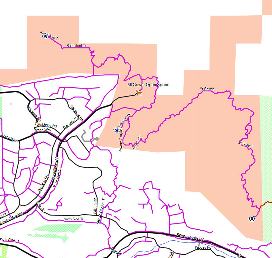 Mount Gower Preserve - California Trail Map