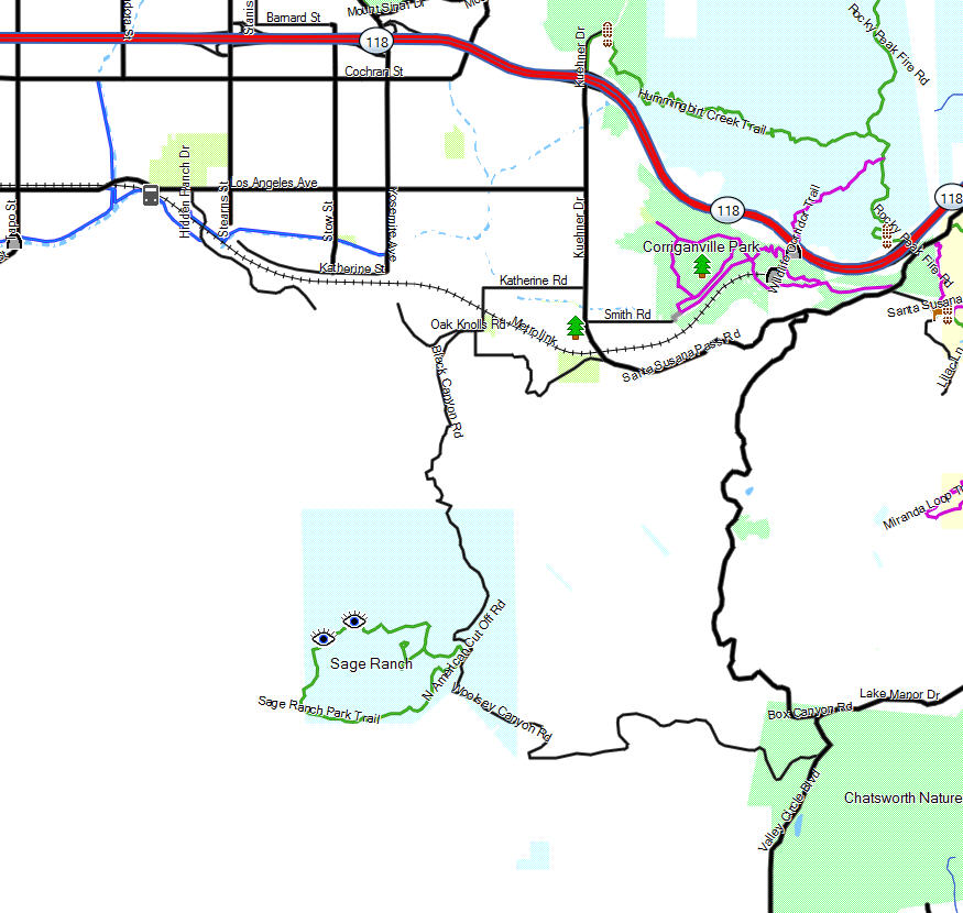 Sage Ranch Park - California Trail Map