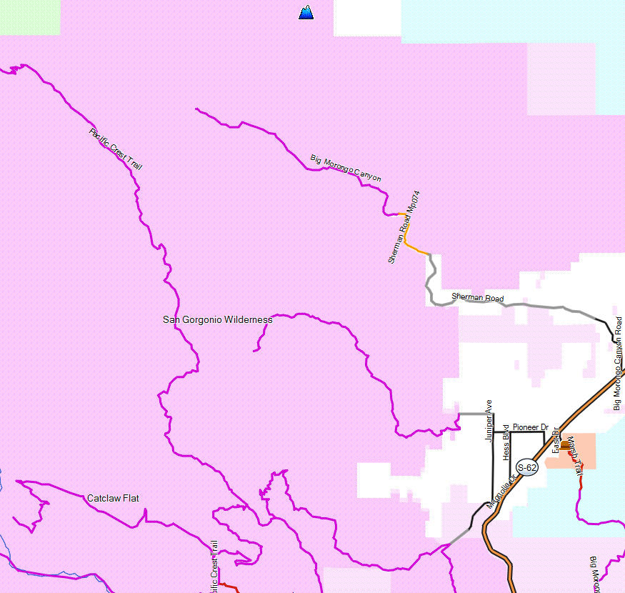 San Gorgonio Wilderness - California Trail Map