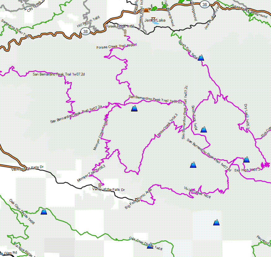 San Gorgonio Wilderness - California Trail Map