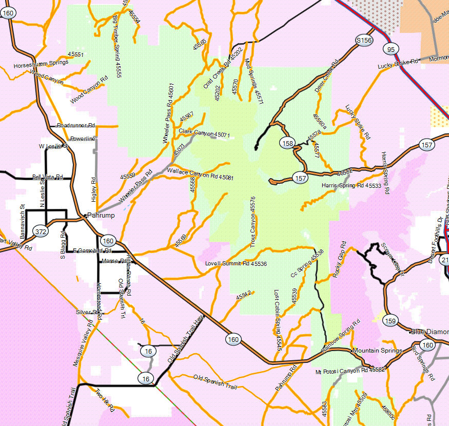 Spring Mountains NRA - California Trail Map