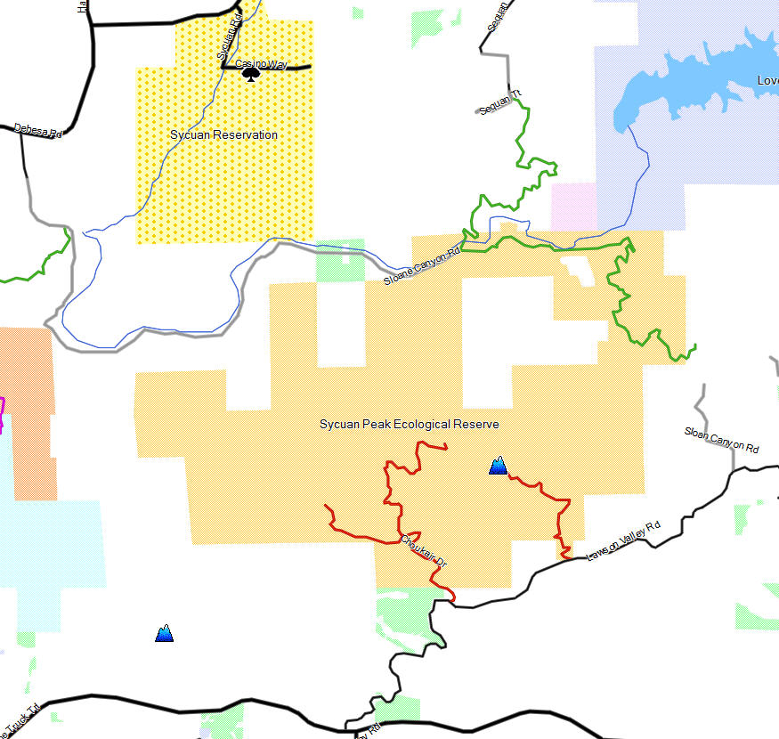 Sycuan Peak Ecological Reserve - California Trail Map