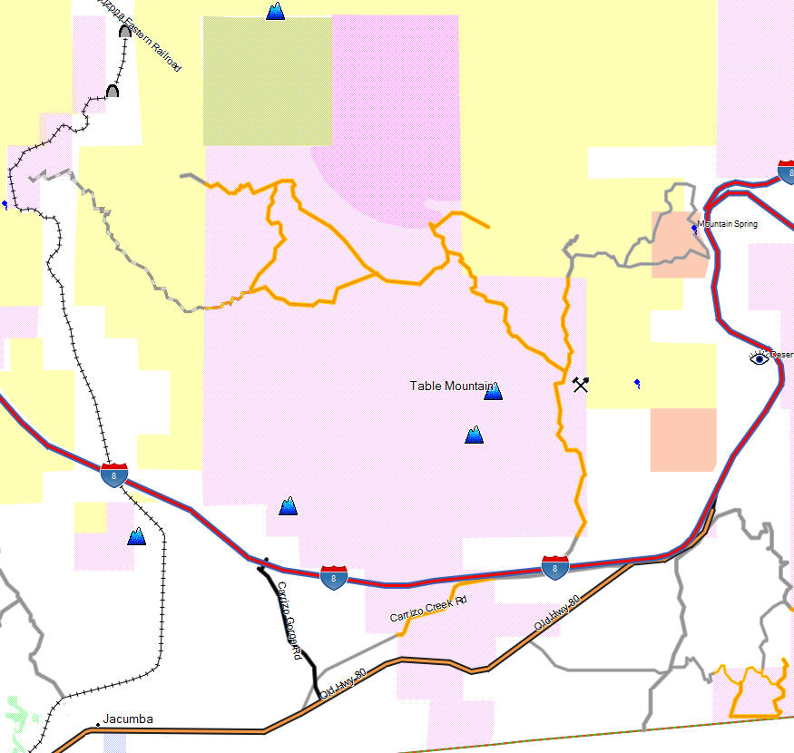 Table Mountain - California Trail Map
