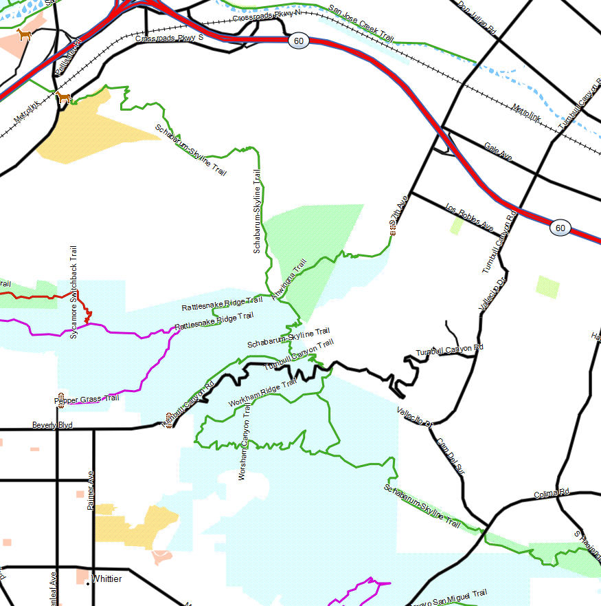 Turnbull Canyon - California Trail Map