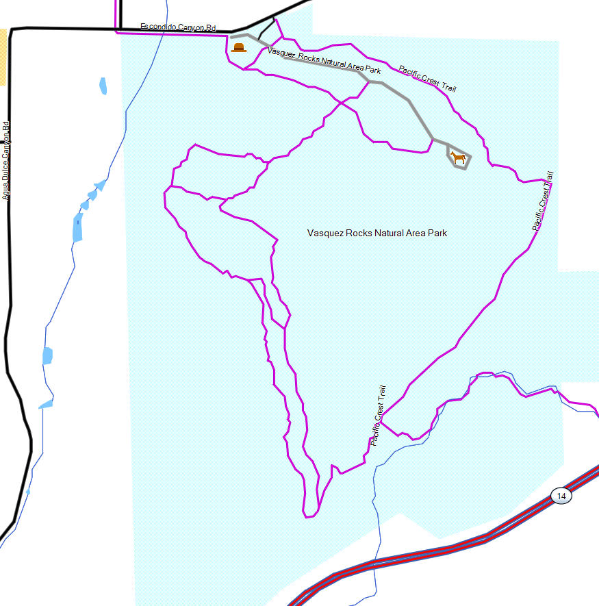 Vasquez Rocks - California Trail Map